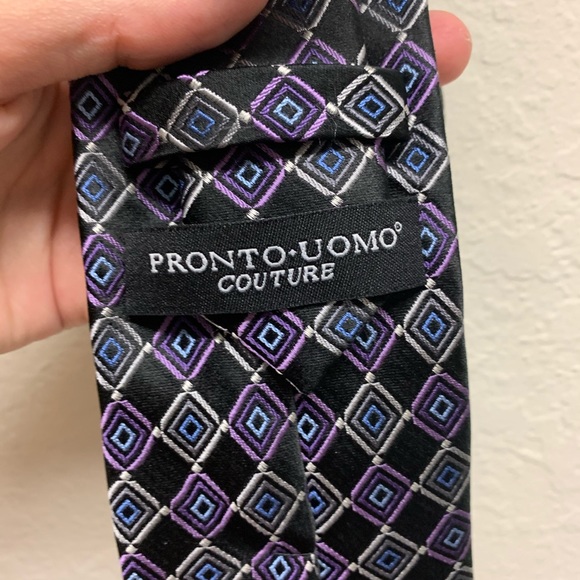 Pronto Uomo | Accessories | Pronto Uomo Couture Tie 0 Silk Purple Black ...